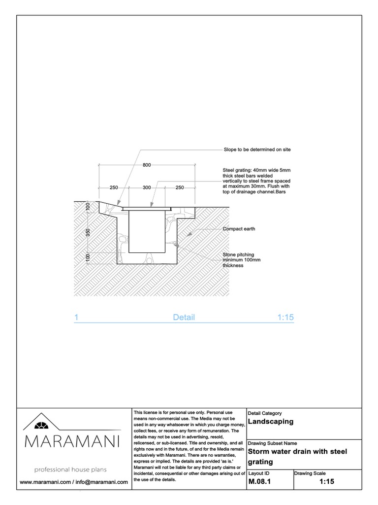 M.08.1 Storm Water Drain With Steel Grating | PDF