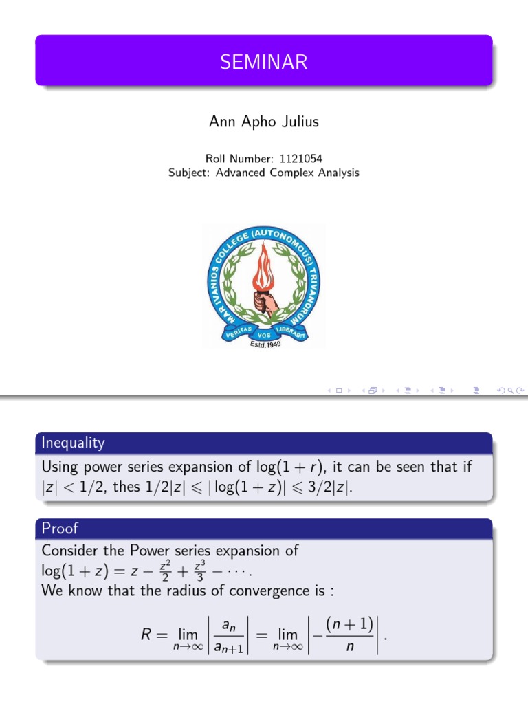 Seminar | PDF | Power Series | Mathematics