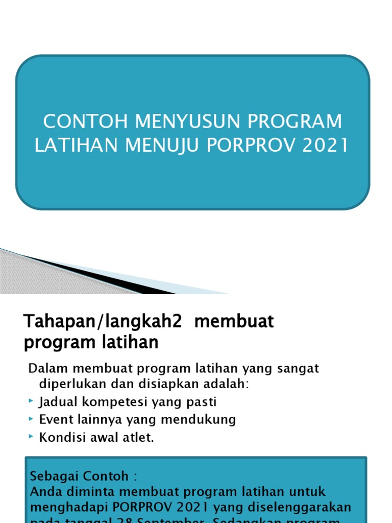 CONTOH PROGRAM LATIHAN-PORPROV | PDF