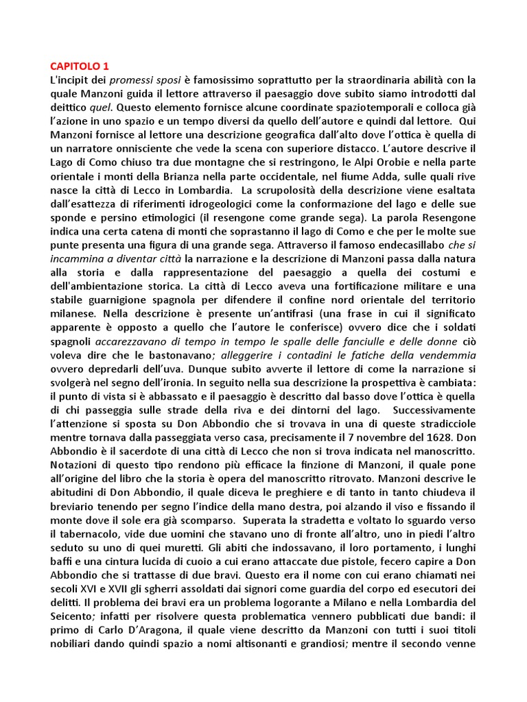 CAPITOLO 1 Promessi Sposi | PDF
