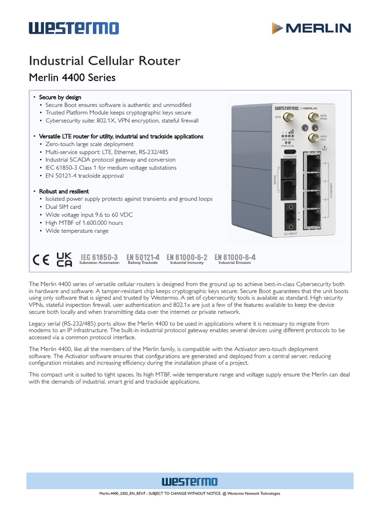 Westermo Ds Merlin-4400 en Revf | PDF | Virtual Private Network | Scada