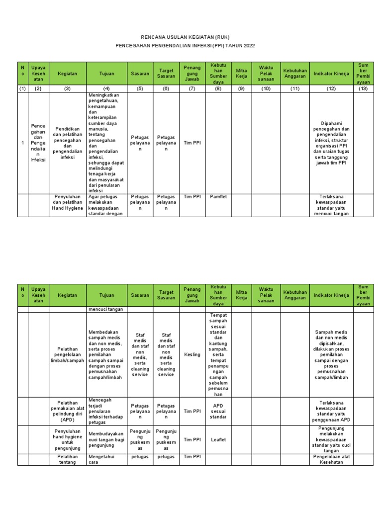 Rencana Usulan Kegiatan Ppi WND 2022 | PDF