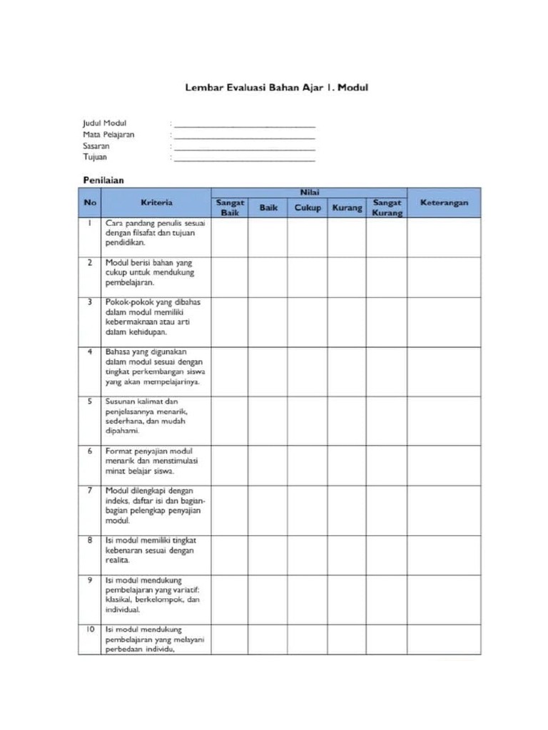 Lembar Evaluasi | PDF
