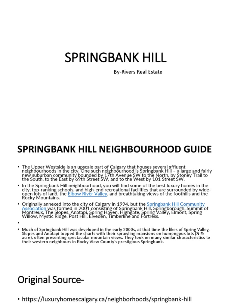 Springbank Hill | PDF