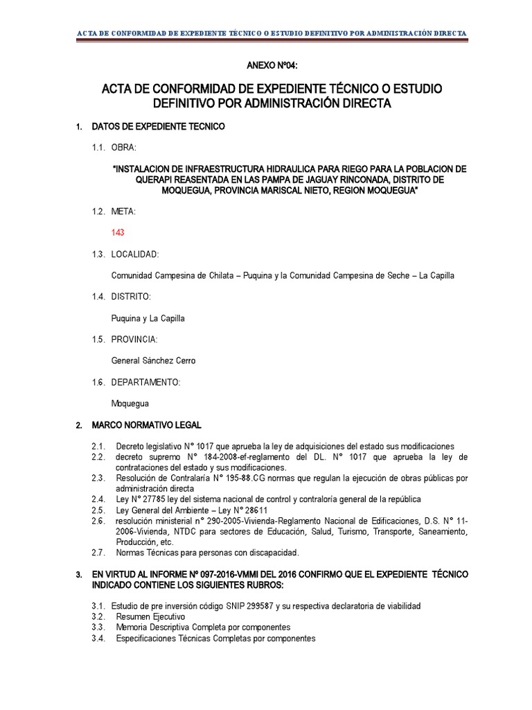 Model Acta de Conformidad | PDF