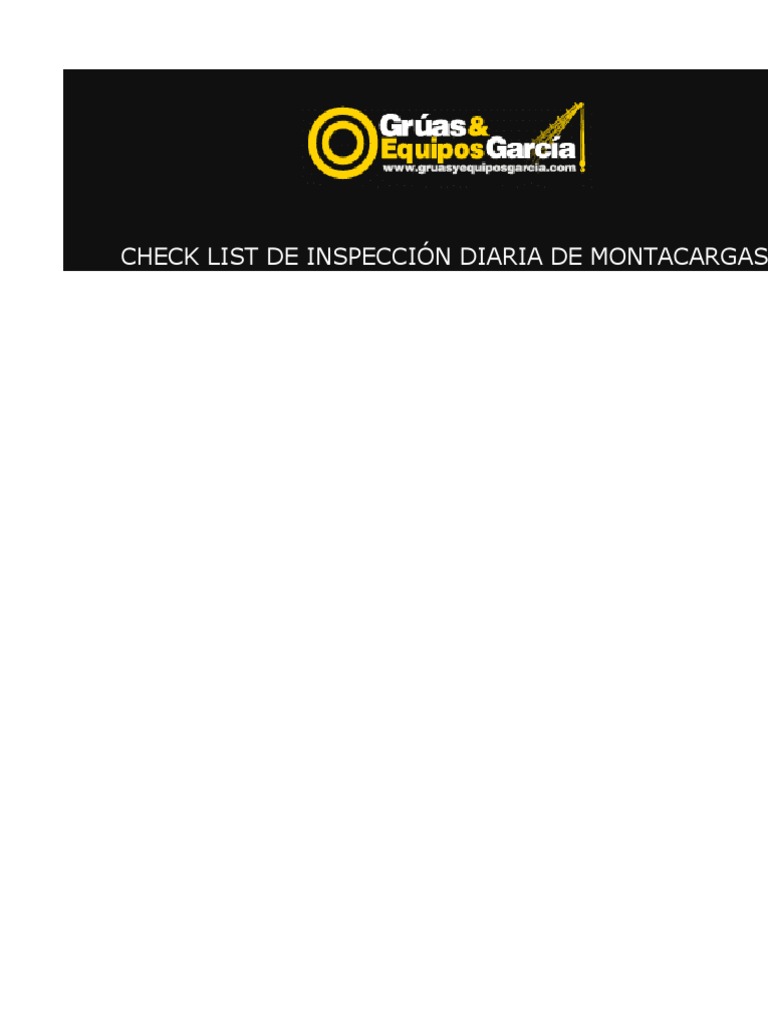 Checklist Montacargas | PDF Checklist Montacargas | PDF