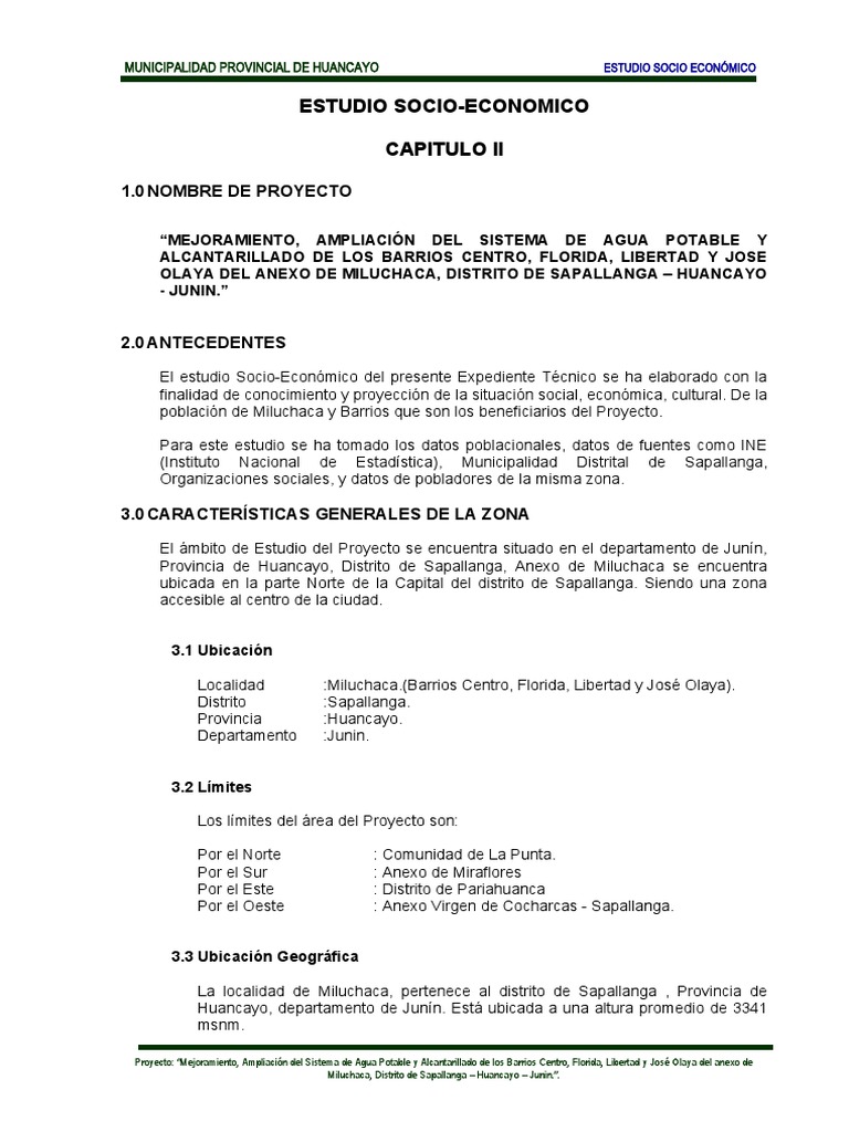 Estudio Socioeconomico | PDF