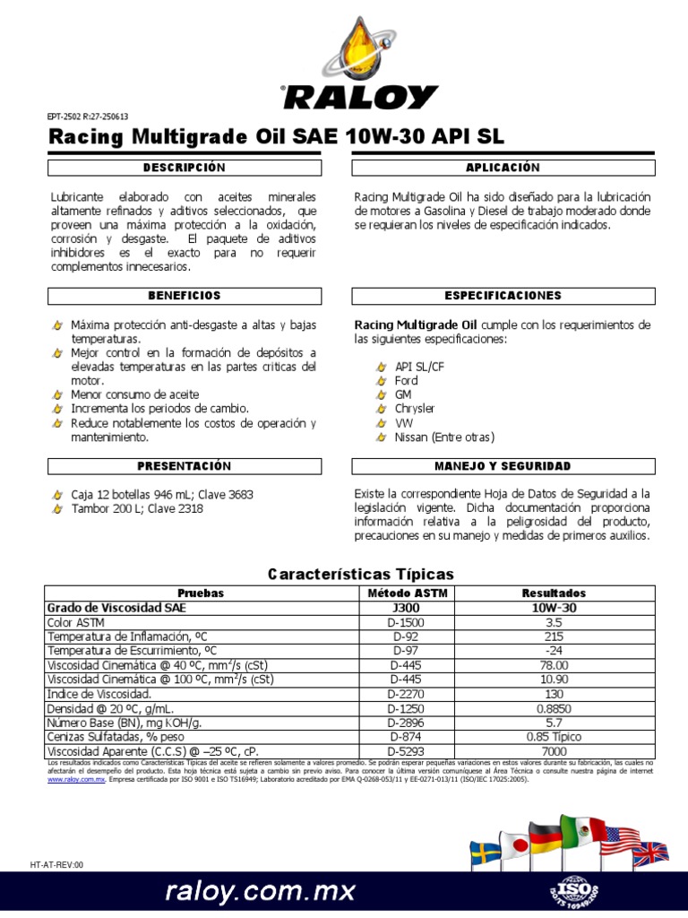 Sae 10W-30 Api (Raloy) | PDF