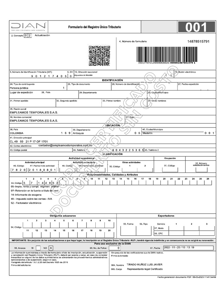 RUT EMPLEAMOS TEMPORALES | PDF