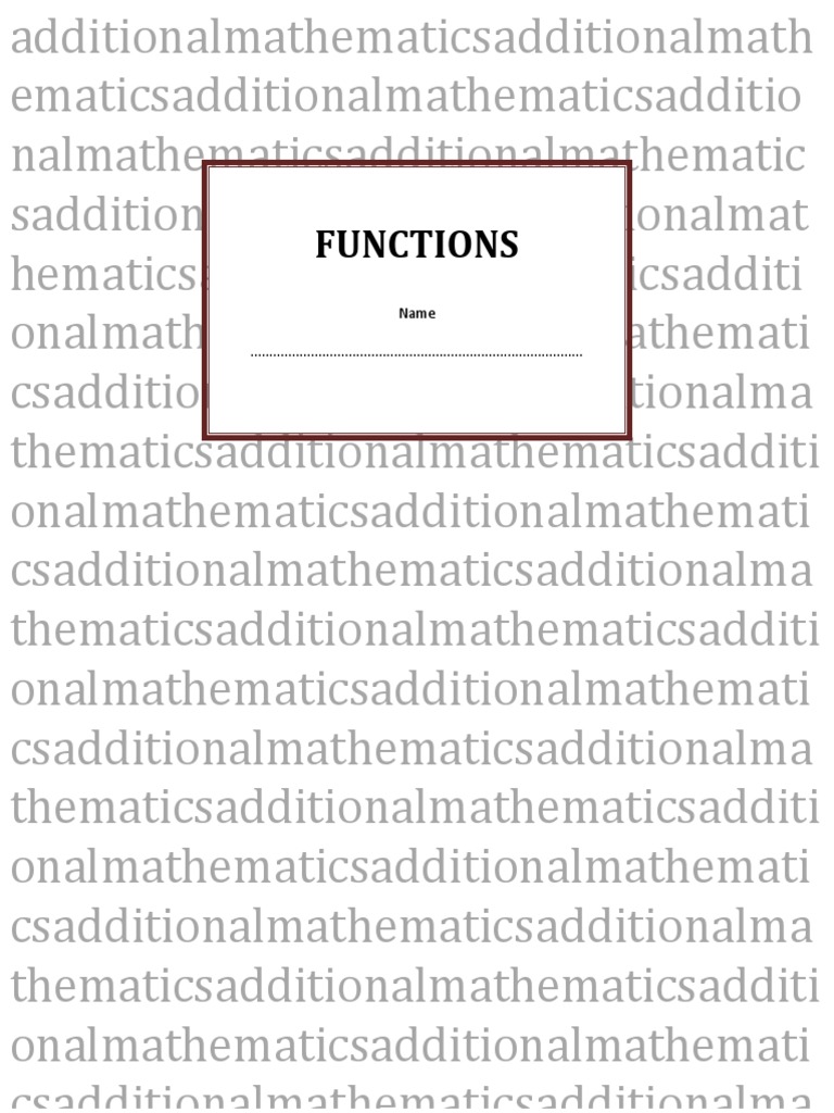 Addmaths Form 4 Ques | PDF | Function (Mathematics) | Quadratic Equation