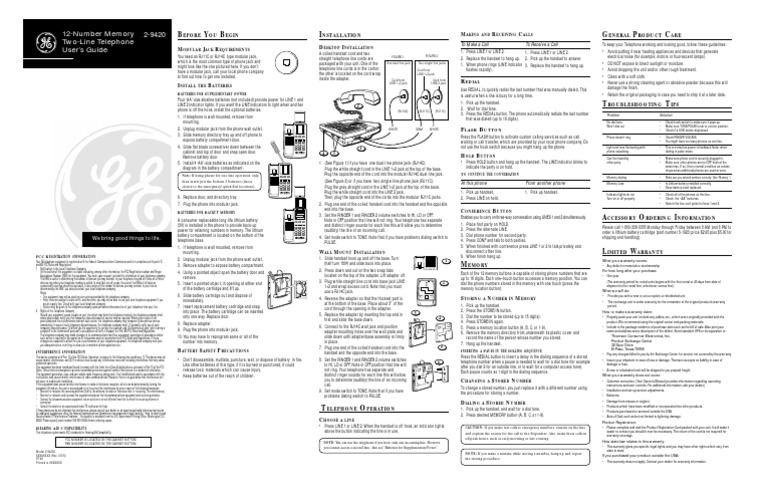 General Electric Telephone 2-9420 | PDF | Telephone | Radio