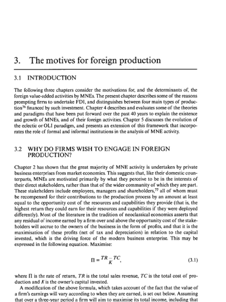 S4-Dunning - Lundan - 2008 - Cap - 3 The Motives For Foreign Production ...