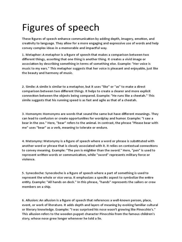 Figures of Speech | PDF