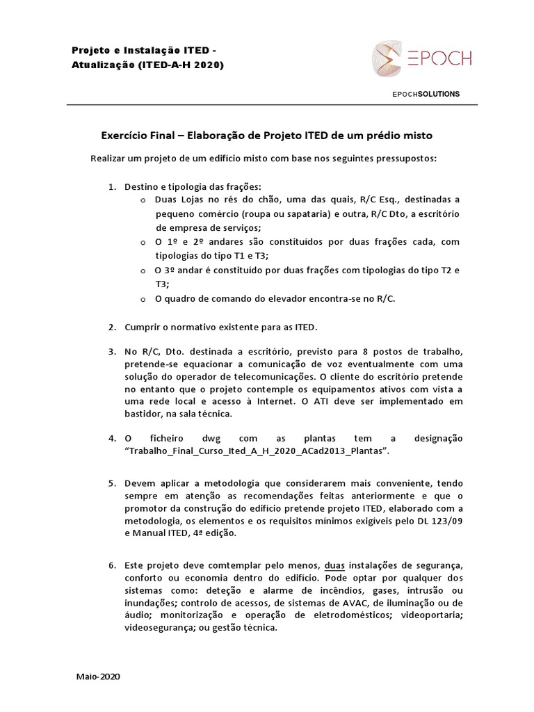 Projeto ITED para Edifício Misto | PDF