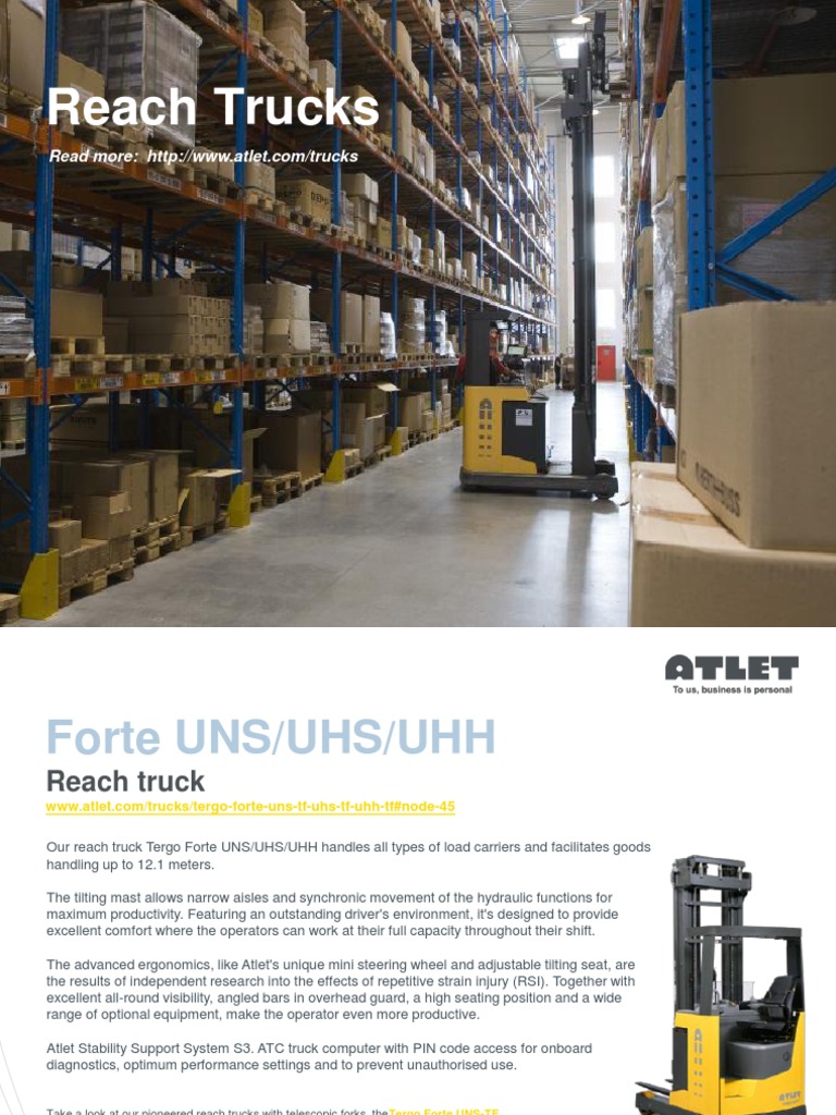 Reach Trucks Atlet | PDF | Forklift | Truck