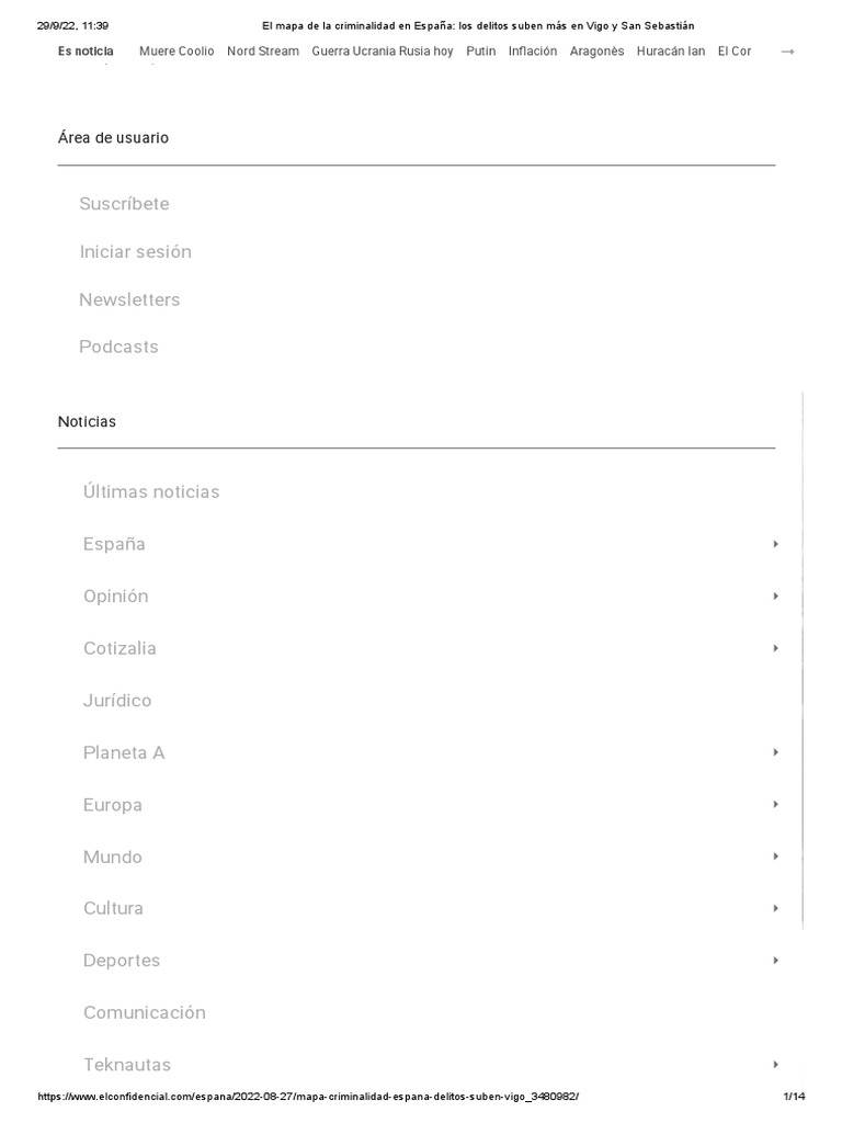 El Mapa de La Criminalidad en España - Los Delitos Suben Más en Vigo y ...