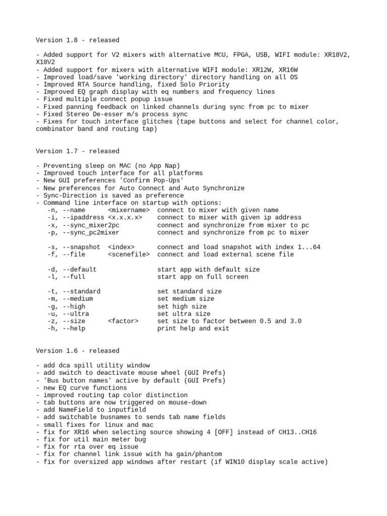 X-AIR-Edit Release History | PDF | Graphical User Interfaces | Wi Fi