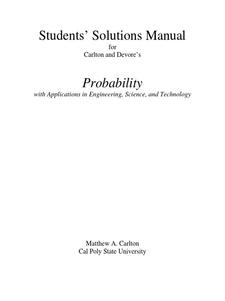 Students Solutions Manual | PDF