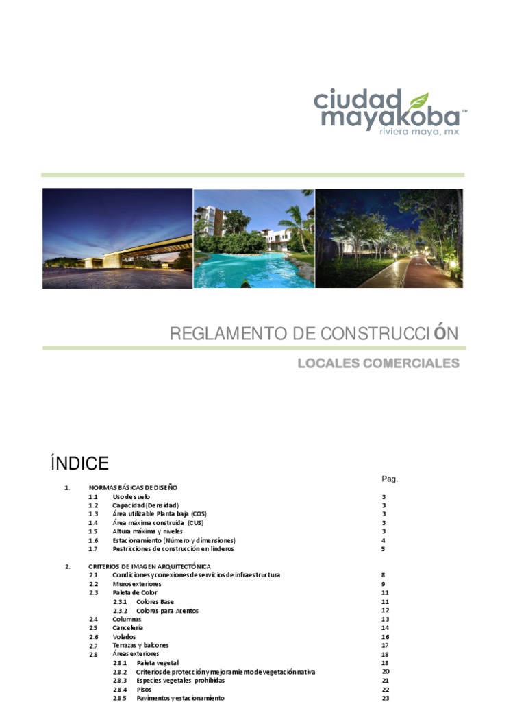 Ciudad Mayakoba - Reglamento de Construccion | PDF | Condominio | Sustentabilidad