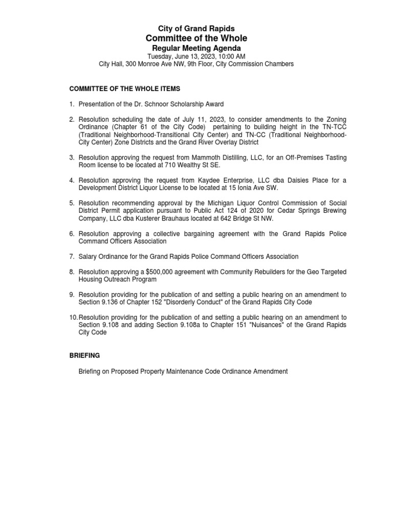 2023-06-13 Committee of The Whole - Full Agenda-5288 | PDF