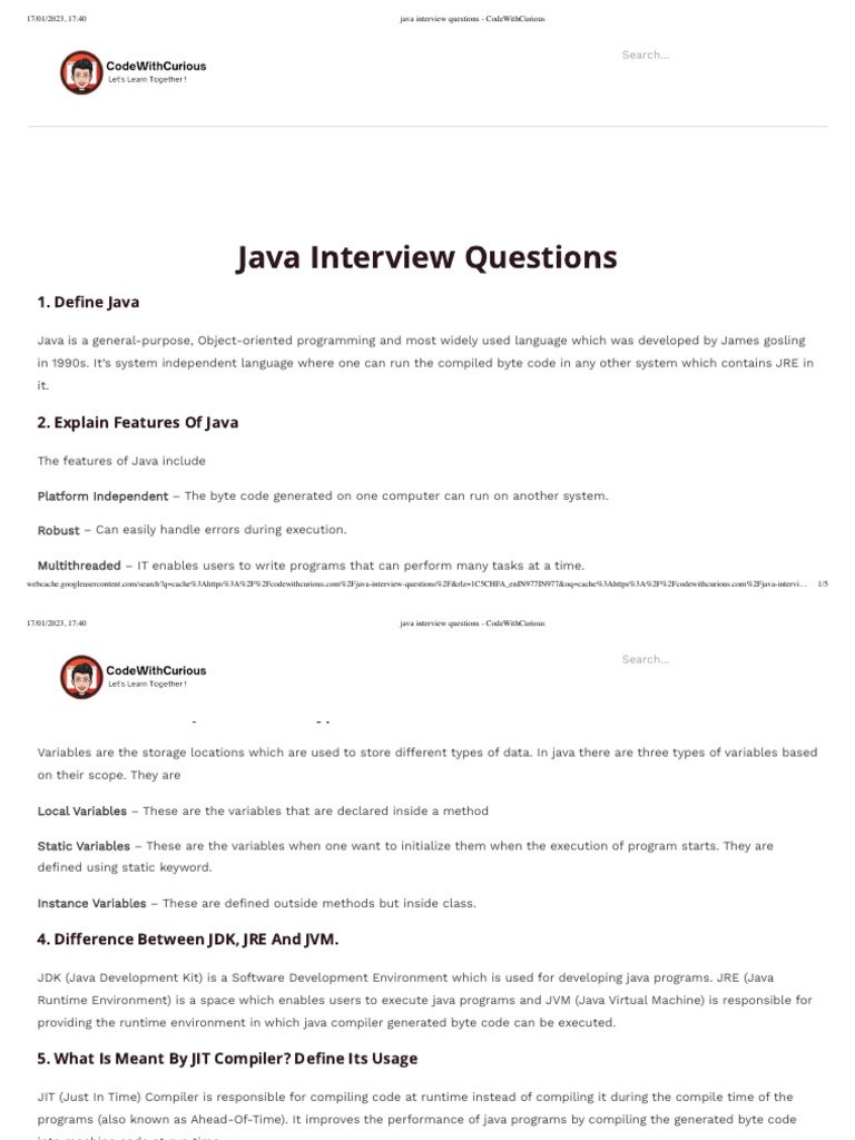 Java Interview Questions Pdf