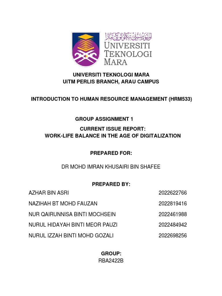 HRM533 Group Assignment 1 | PDF