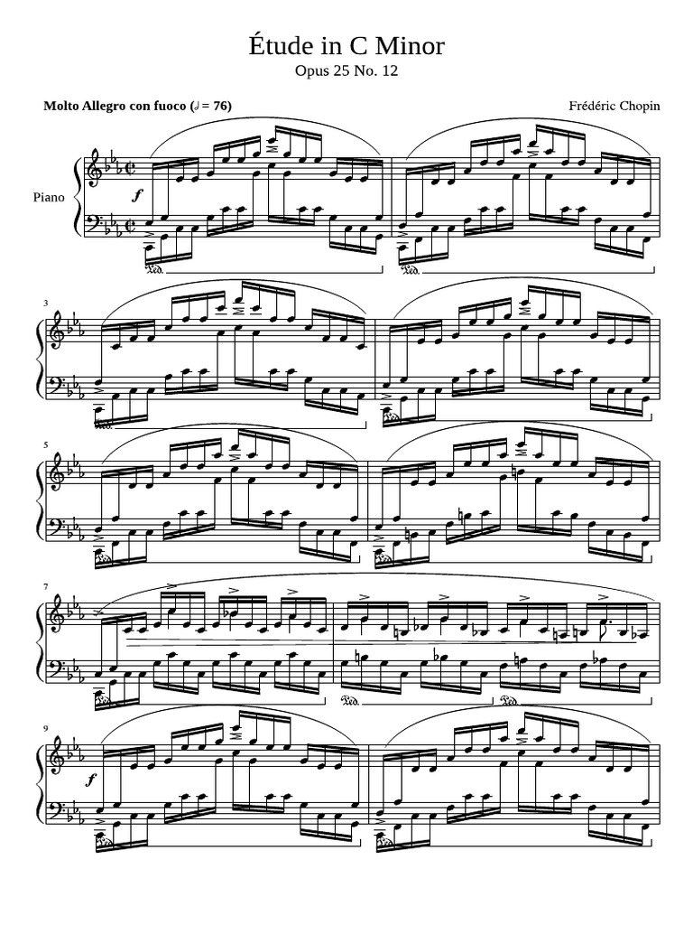 Etude Opus 25 No 12 (Ocean) - Frederic Chopin | PDF