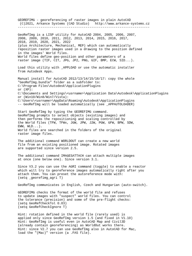 Georeference Raster Images in AutoCAD | PDF | Auto Cad | Autodesk