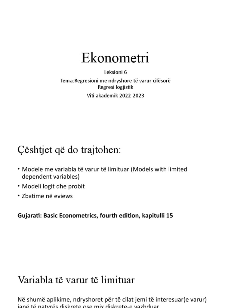 Ekonometri, L5 | PDF