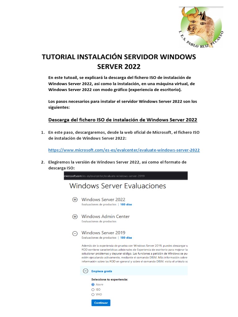 Tutorial Instalacion Windows Server 2022 Descargar Gratis Pdf