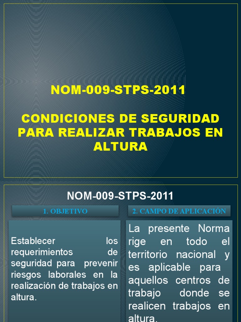 NOM-009-STPS-2011 PRESENTACIÓN | PDF | Transmisión de energía eléctrica ...