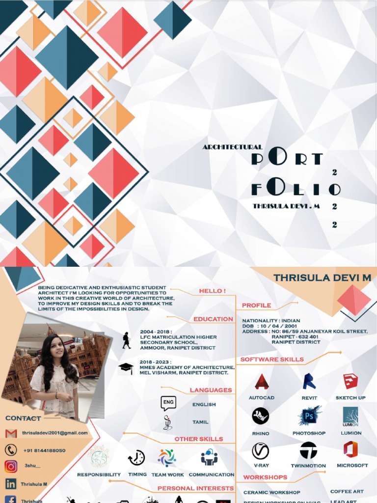 ARCHITECTURAL PORTFOLIO - THRISULA DEVI .M - B.arch | PDF