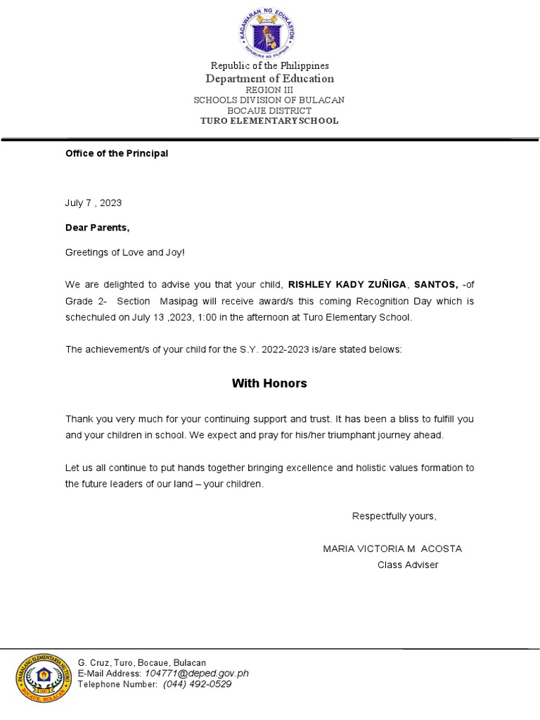 For-Awardees - Letter | PDF