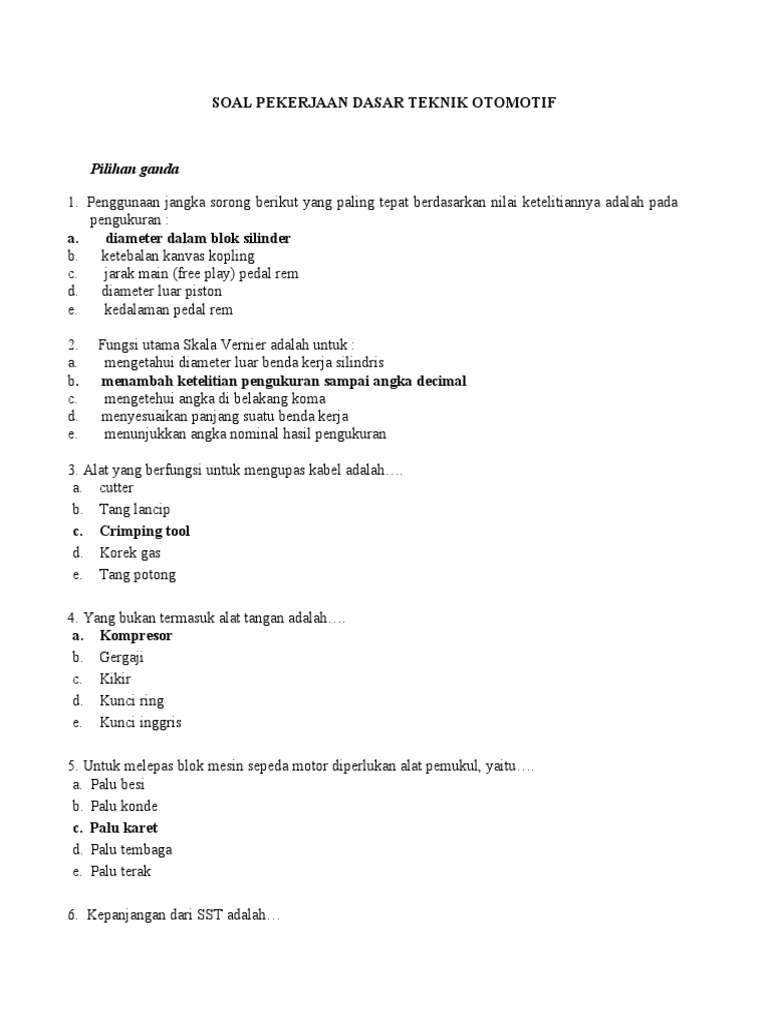 Soal Pdo Mesin | PDF
