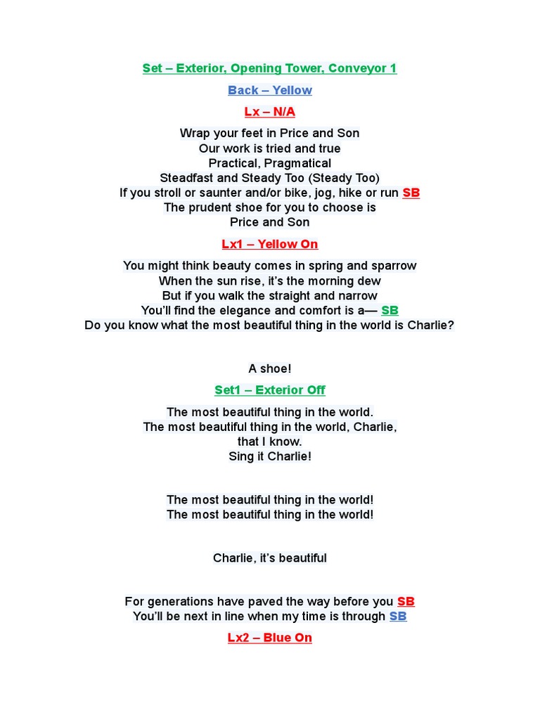 Kinky Boots DSM Script | PDF | Footwear