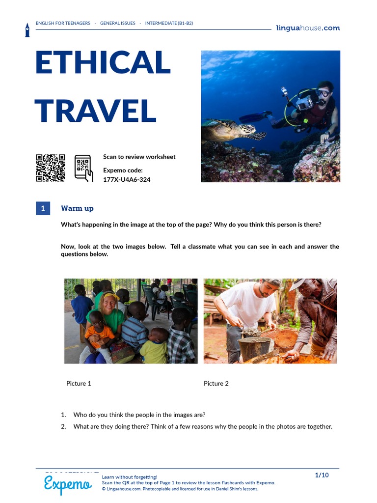 Ethical Travel British English Teacher | PDF | Tourism | Coral Reef