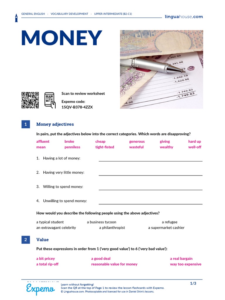money-british-english-teacher-ver2 | PDF | Linguistics