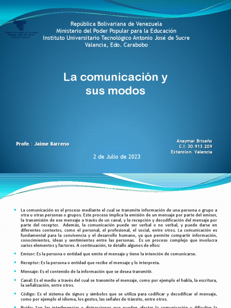 Los Modos de Comunicacion | PDF