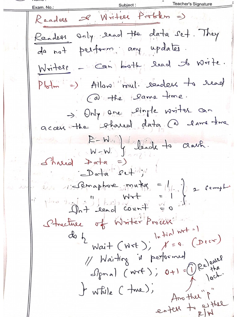 18-Reader''s and Writer''s Problem-08!06!2023 | PDF 18-Reader''s and Writer''s Problem-08!06!2023 | PDF