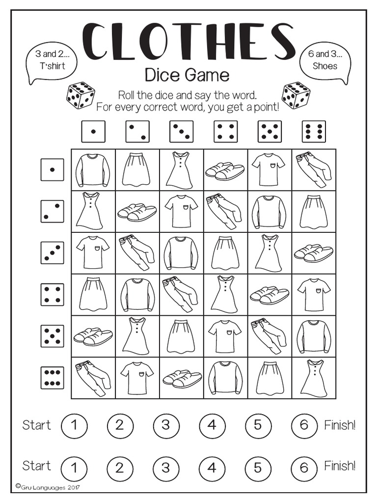 Clothes Dice Game L0axvh | PDF