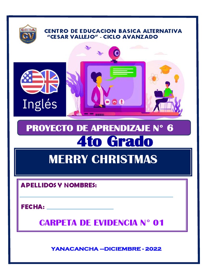 Poyecto 06 - Actividad 1 - INGLES - Cuarto Grado | PDF | Navidad | Papá Noel