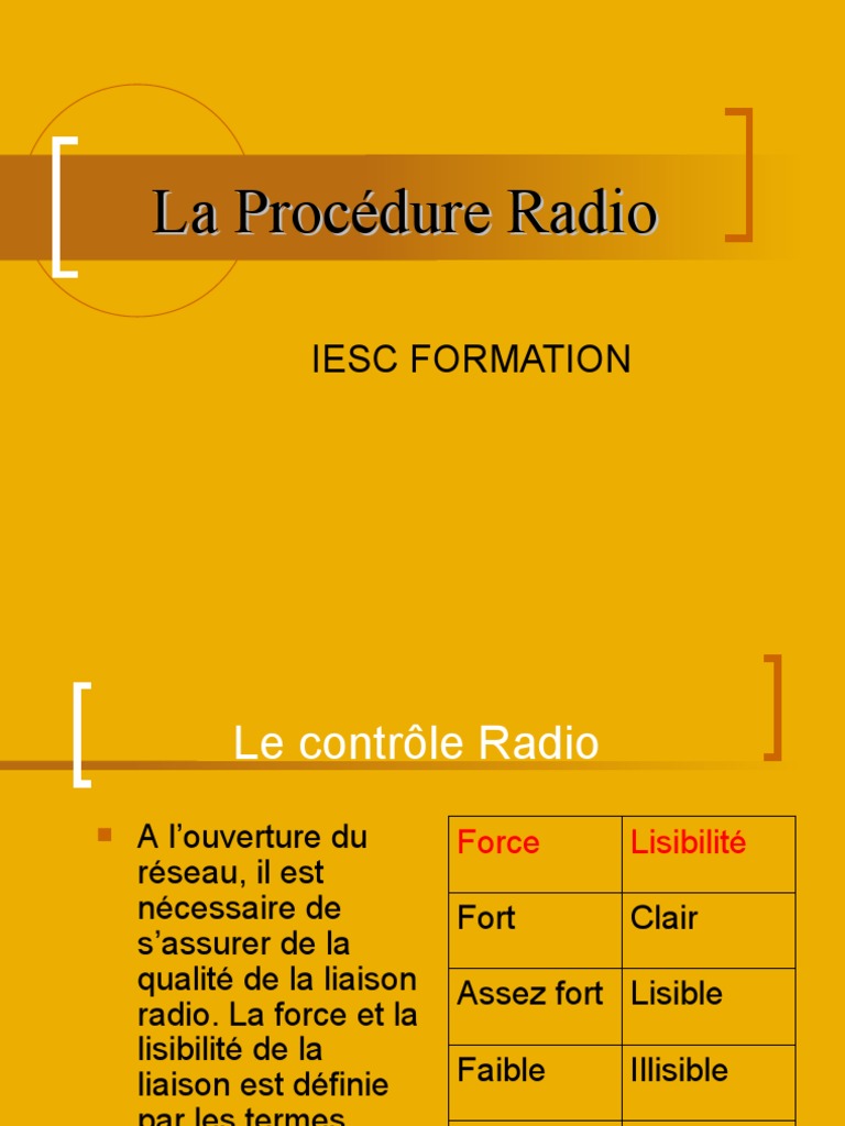 La Procédure Radio | PDF
