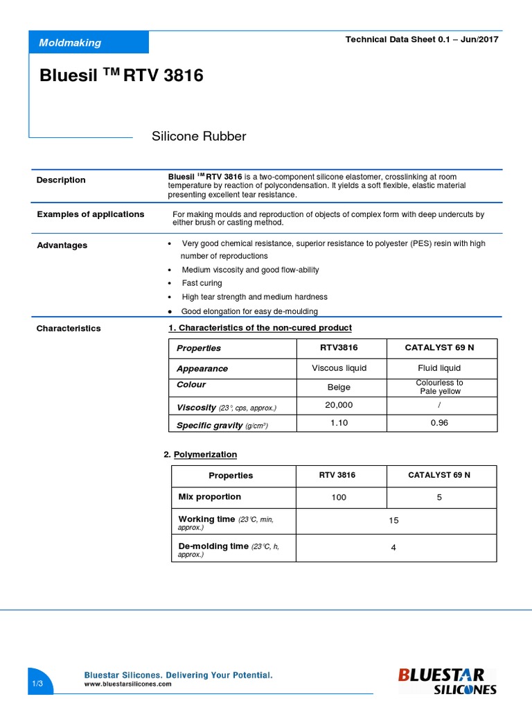 RTV 3816 | PDF | Viscosity | Materials
