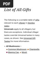 Stardew Valley Gift Guide Chart | PDF | Fruit | Cuisine