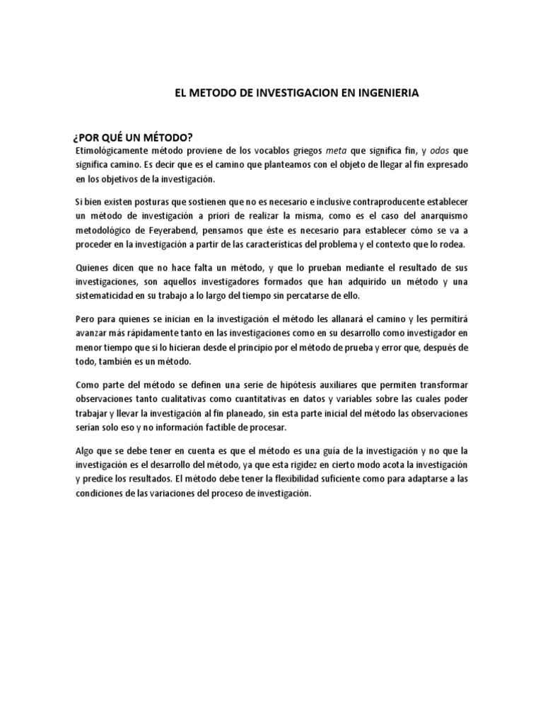 S07.s2-Material El Metodo de Investigacion en Ingenieria | PDF