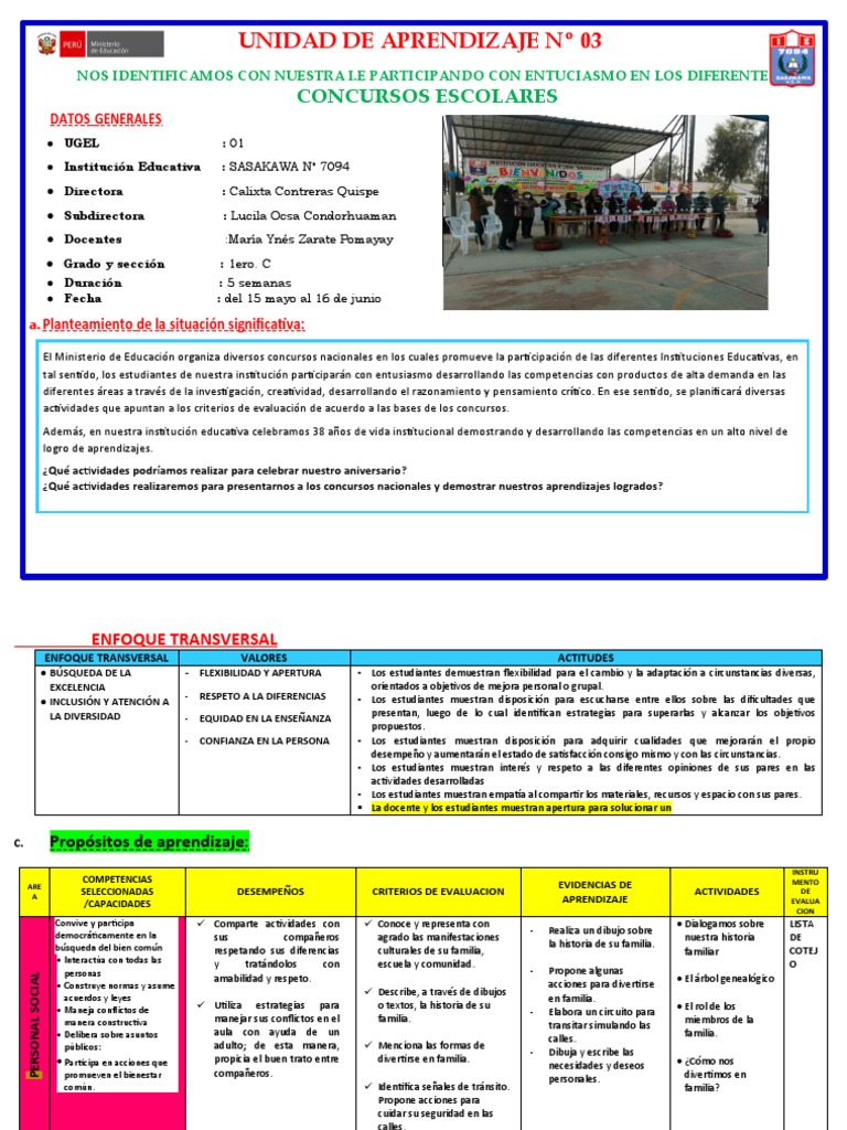 3 - Unidad de Aprendizaje #3 2023 My | PDF