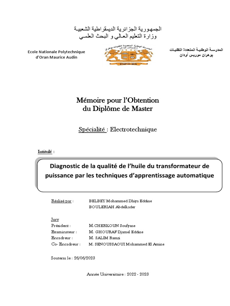 Mémoire de Fin D'étude (Master) | PDF