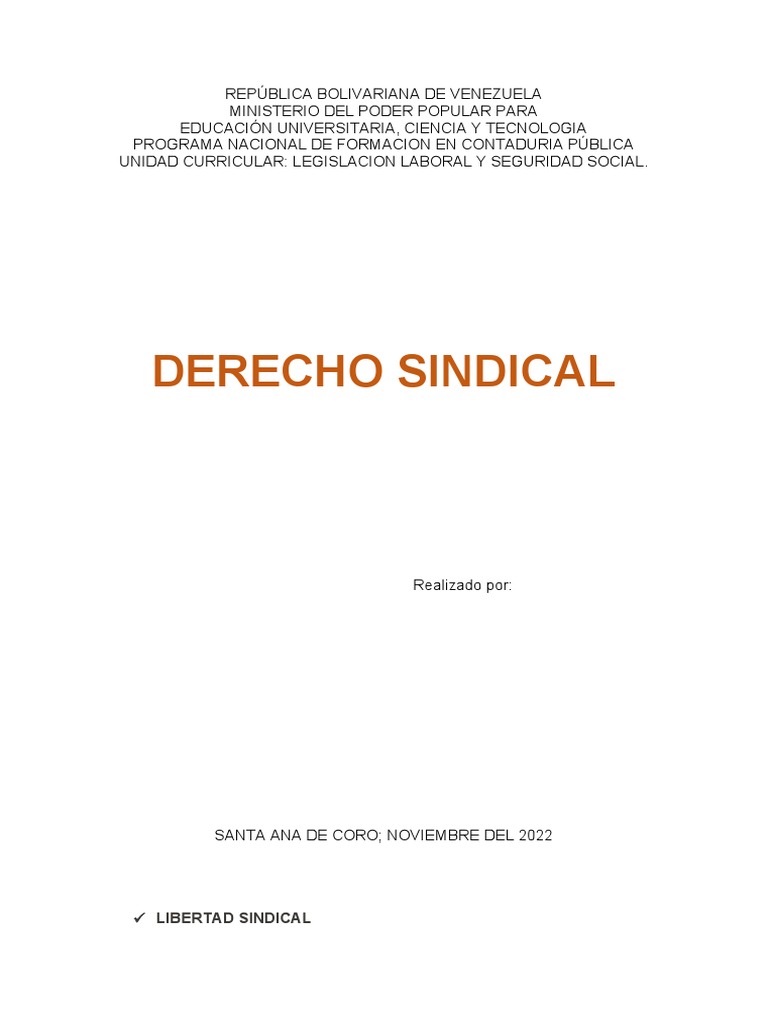 Unidad 5 Legislacion Laboral | PDF | Sindicato | Derecho laboral