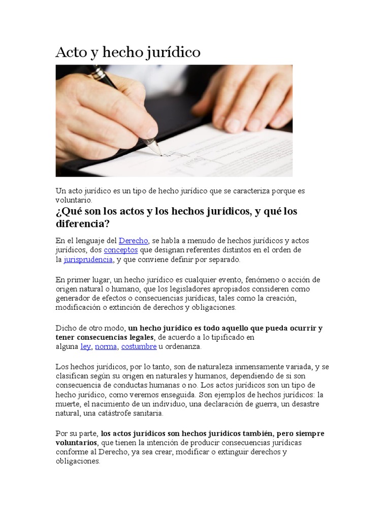 Acto y Hecho Jurídico | PDF | Principios éticos | Justicia