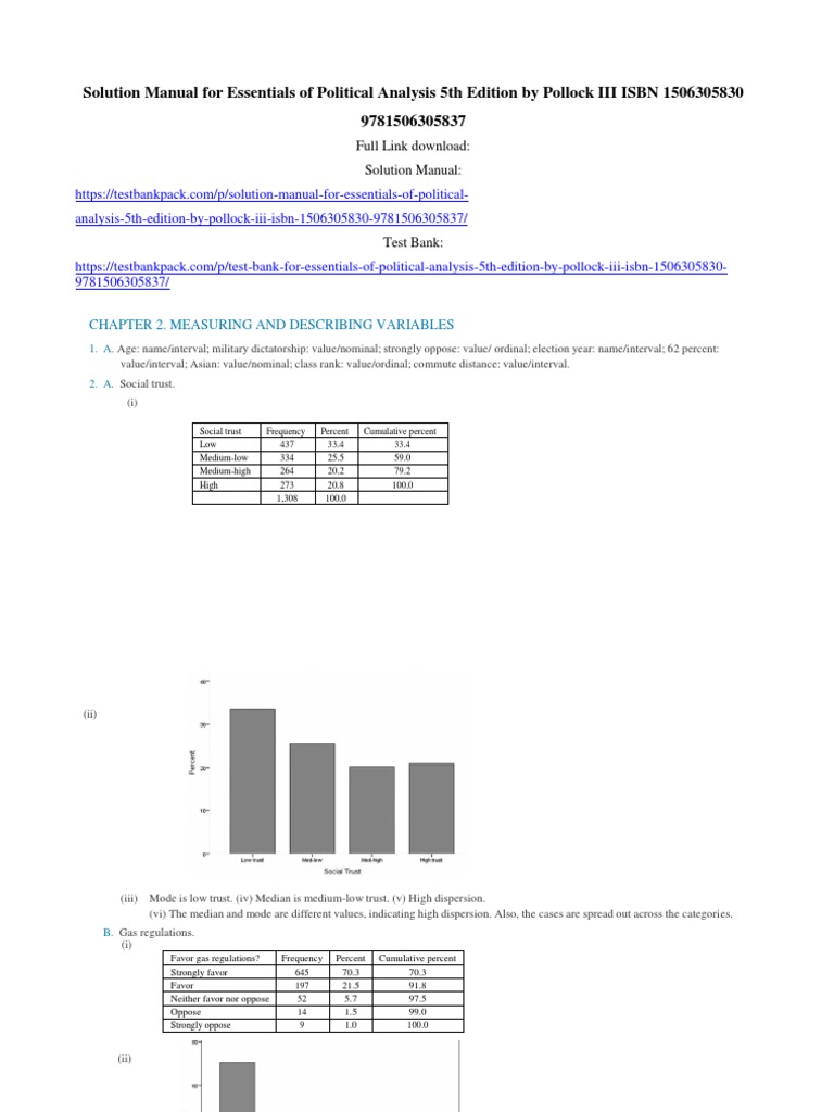 Solution Manual for Political Analysis 5th Edition | PDF | Level Of ...